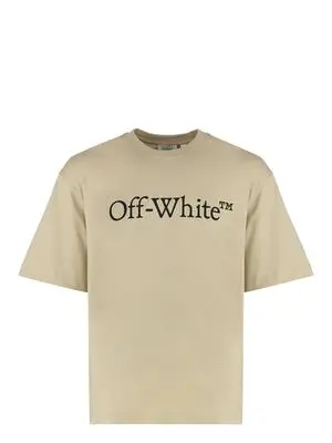 Off White Logo T Shirt - Beige