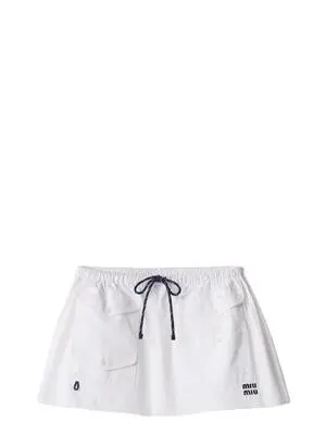 Miu Miu Poplin Skirt - Bianco