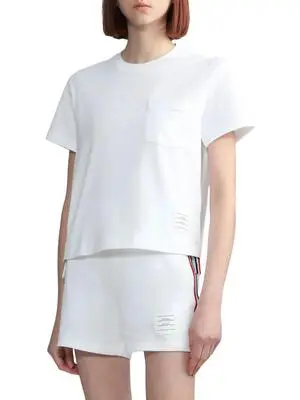 Thom Browne Short Sleeve Boxy Fit Pocket Tee - White