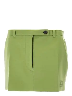 Miu Miu Stoffa Skirt - Verde