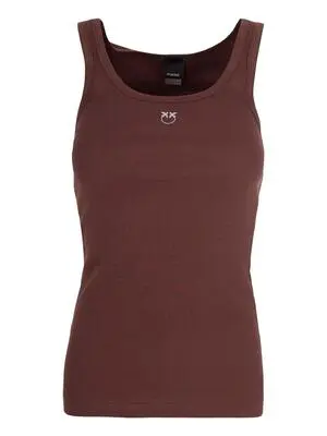 Pinko Stretch Cotton Tank Top - Brown