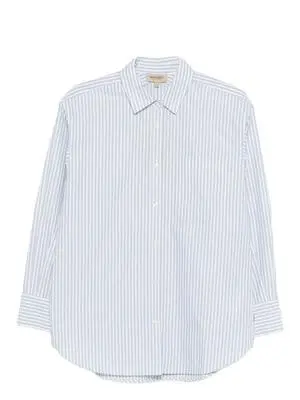 Woolrich Striped Cotton Shirt - Clear Blue