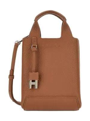Hogan Mini Leather Tote - Leather Brown