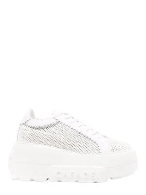 Casadei Nexus Leather Platform Sneakers - White