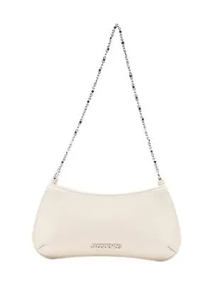 Jacquemus Le Petit Bisou Chaine Leather Shoulder Bag - Ivory