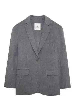 ANINE BING Quinn Blazer Heather Grey Cashmere Blend - Grey Melange
