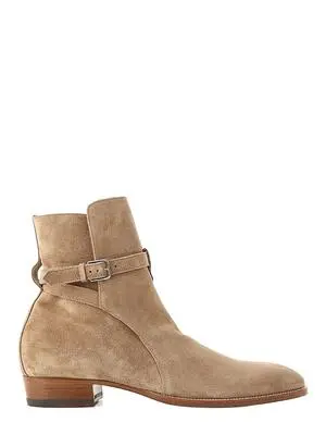 Saint Laurent Wyatt Jodhpur Boots - Beige