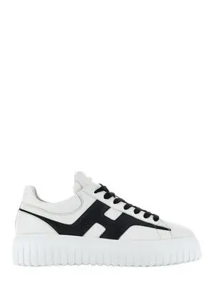 Hogan H Stripes Leather Sneakers - Black