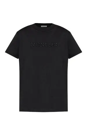 Moncler Logo Cotton T-shirt - Black