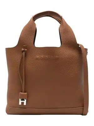 Hogan Small Leather Tote - Leather Brown
