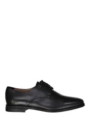 FERRAGAMO Spencer Leather Derby Shoes - Black