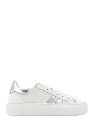 Hogan H705 Leather Sneakers - Silver