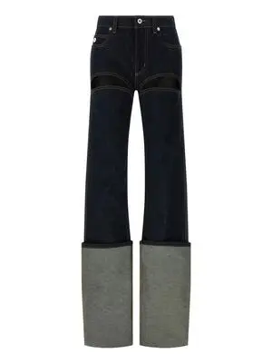 Jean Paul Gaultier Denim Pants With Cutout Detailing - Blue
