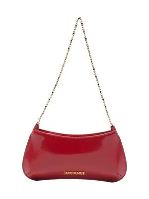 Jacquemus Le Petit Bisou Chaine Leather Shoulder Bag - Red