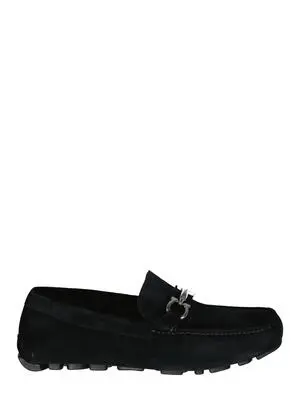 FERRAGAMO Salamanca Suede Loafers - Black