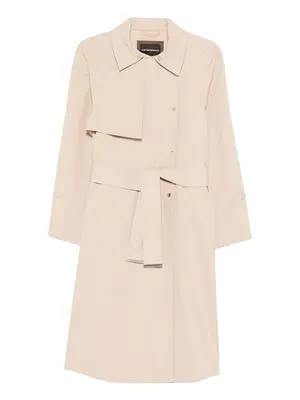 Emporio Armani Cotton-blend Trench Coat - Beige
