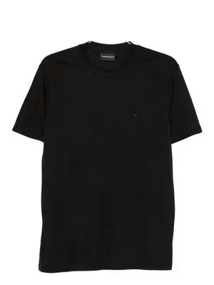 Emporio Armani Modal And Silk Blend T Shirt - Black
