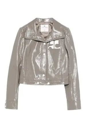 COURREGES RE EDITION Faux Leather Jacket - Marrone Chiaro