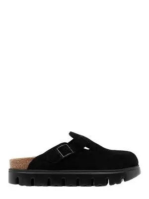 BIRKENSTOCK Boston Suede Slippers - Black