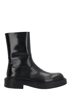 FERRAGAMO Formia Leather Ankle Boots - Black