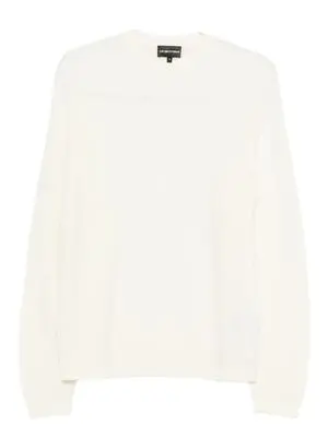 Emporio Armani Wool Crewneck Sweater - White