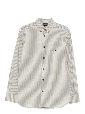 Emporio Armani Striped Cotton Shirt - Beige