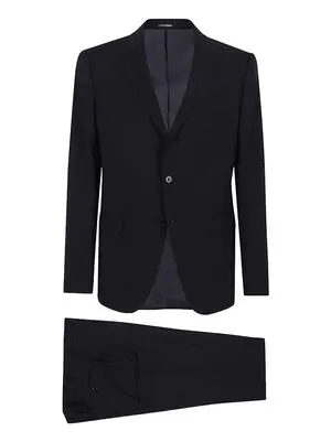 Emporio Armani Wool Single Breasted Suit - Blue