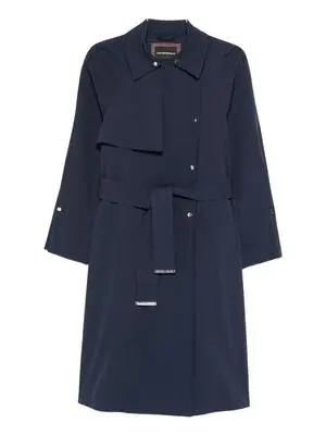 Emporio Armani Cotton-blend Trench Coat - Blue