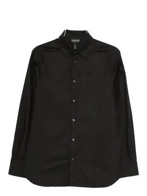 Emporio Armani Logo Cotton Shirt - Black