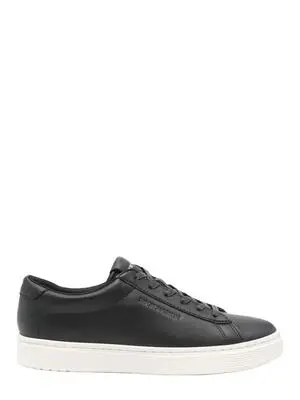 Emporio Armani Leather Sneakers - Black