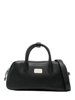 Emporio Armani Leather Bowling Bag - Black