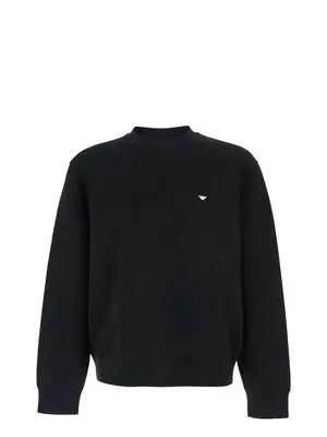 Emporio Armani Cotton Crewneck Sweatshirt - Black