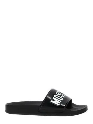 Moschino Pool Slides - White/black