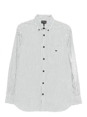 Emporio Armani Striped Cotton Shirt - Clear Blue
