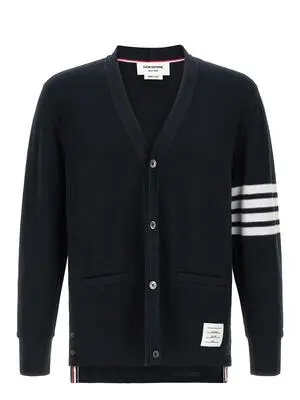 THOM BROWNE 4-Bar Honeycomb Cotton Cardigan