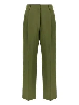 BLAZÉ MILANO Mid-day Sun Fox Linen Trousers - Green