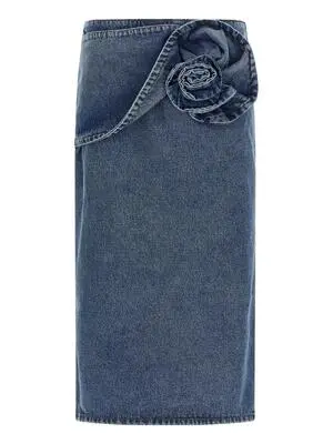Magda Butrym 11' Midi Denim Skirt - Blue