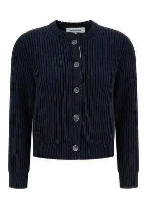 Thom Browne Knitted Cropped Cardigan - Blue