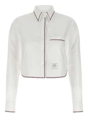 Thom Browne Cropped Oxford Cotton Shirt - White