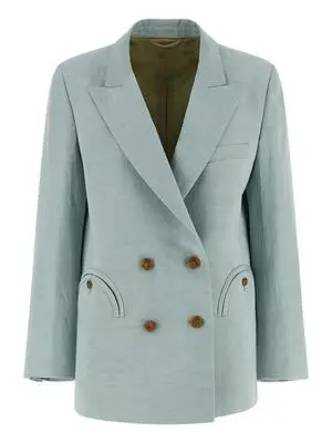 BLAZÉ MILANO Zenith Everynight Silk And Linen Blazer - Light Blue