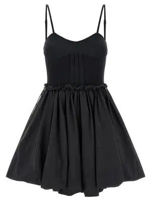 Attico Taffeta Mini Dress - Black