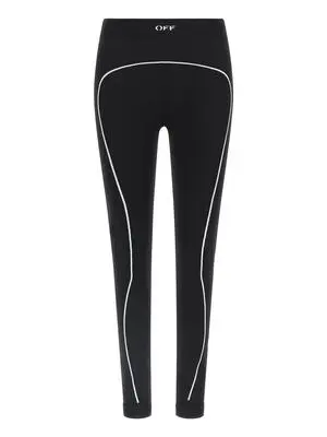 Off White Off Active' Line Leggings - White/black