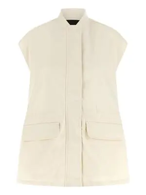 Fabiana Filippi Crochet Back Cotton Gabardine Vest - Beige