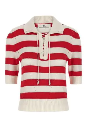 Ermanno Scervino Crochet Polo Shirt - Red