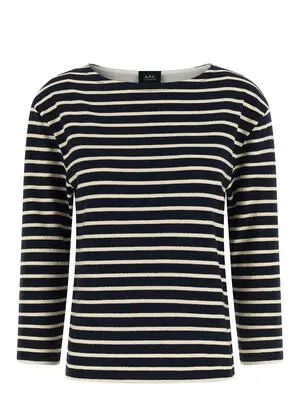 A.p.c. Striped Cotton Sweater - Blue