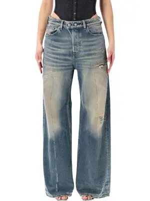 DIESEL Wide Leg Jeans - Medium Blue