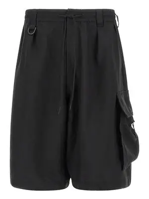 Y3 Sport Uniform Cargo Shorts - Black
