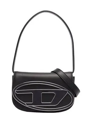 DIESEL® 1 Dr Leather Shoulder Bag - Black
