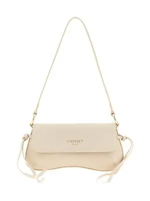 Twin-set Leather Shoulder Bag - Beige