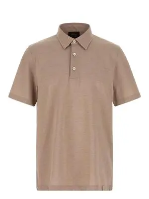 Brioni Cotton Polo Shirt - Beige